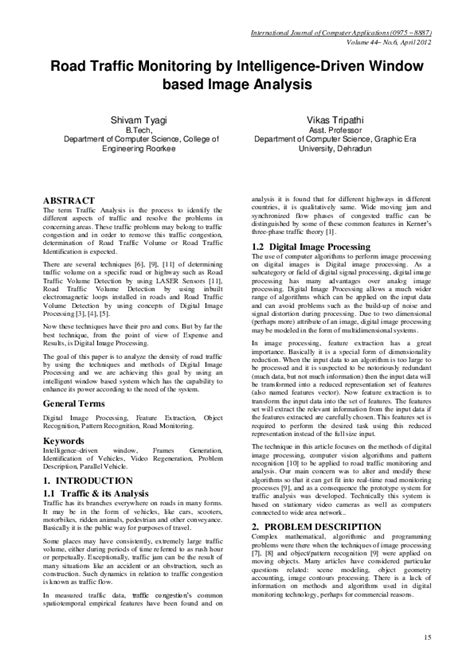 Pdf Road Traffic Monitoring By Intelligence Driven Window Based Image Analysis