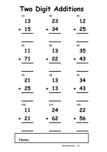 ADDITION SUBTRACTION WORKSHEETS 2 DIGITS Teaching Resources Worksheets Library