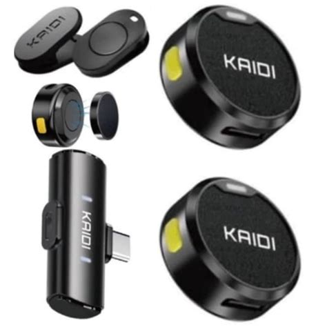 Mini Microfone De Lapela Duplo Sem Fio Profissional Magnético Para