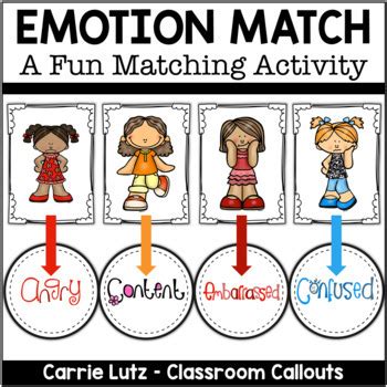 Emotion Matching Game By Carrie Lutz Classroom Callouts TPT