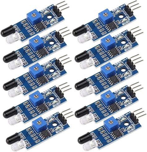 Jp Vklsvan 10個 Ir赤外線障害物回避センサーモジュール スマートカーロボット 産業・研究開発用品