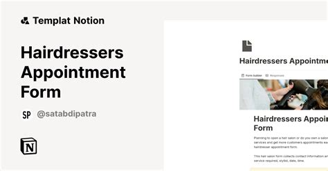 Hairdressers Appointment Form Templat Oleh Satabdi Patra Notion
