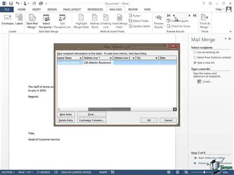Microsoft Word 2013 Training Mail Merge Part 1 Mail Merge Words Word 365