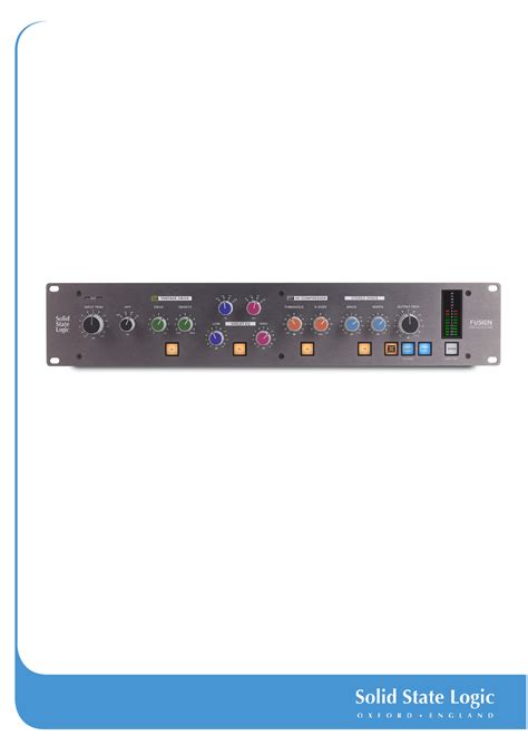 User Manual Solid State Logic Fusion English Pages