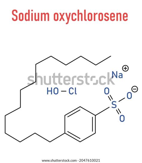 Sodium Oxychlorosene Antiseptic Molecule Skeletal Formula Stock Vector Royalty Free 2047610021