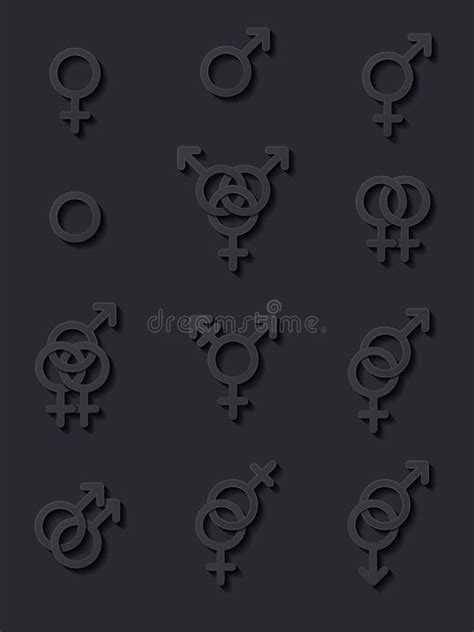 Set Of Gender Symbols Sexual Identity Icons Stock Vector