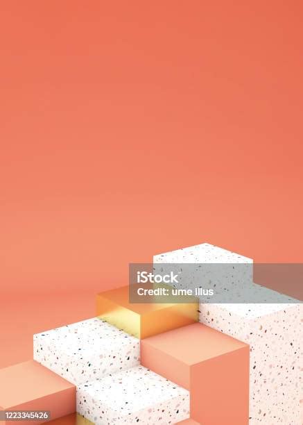 기하학적 인물은 분홍색 배경 3d 렌더링 3d 그림에 표시됩니다 모형에 대한 스톡 사진 및 기타 이미지 모형 테라조 3차원 형태 Istock