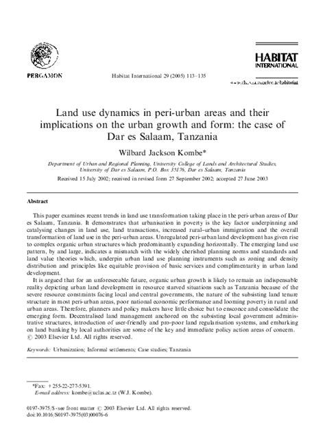 Pdf Land Use Dynamics In Peri Urban Areas And Their Implications On