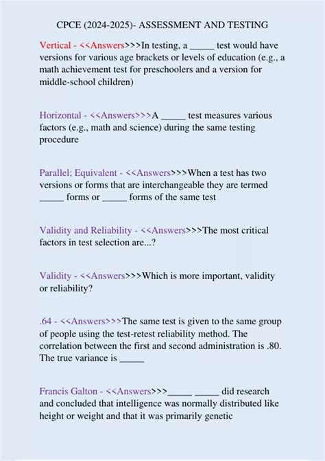 Cpce Assessment And Testing Cpce Assessment And Testing Stuvia Us