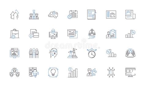 Operations Optimization Line Icons Collection Efficiency Streamlining Productivity