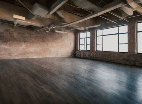 Empty Warehouse Wall Or Commercial Area Industrial Background Stock