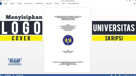 Cara Membuat Logo Pada Halaman Pengesahan Skripsi Bukan Guru