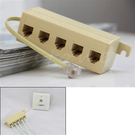 1pc Rj11 5 Way Outlet Phone Modular Jack Telephone Vicedeal