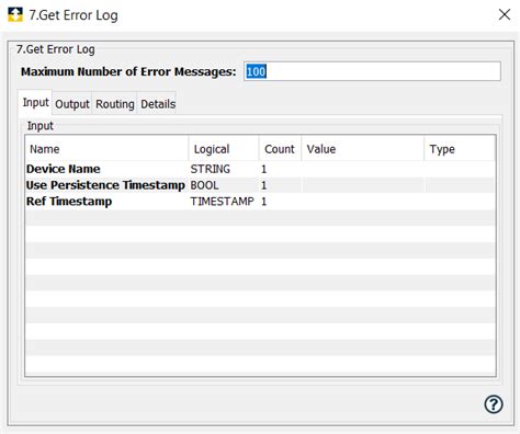 Get Error Log