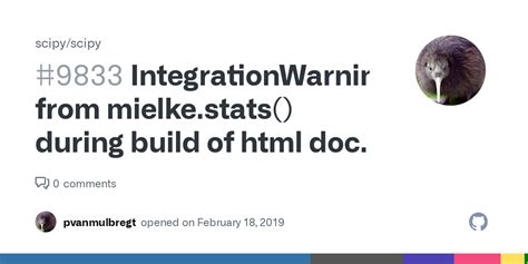Integrationwarning From Mielke Stats During Build Of Html Doc