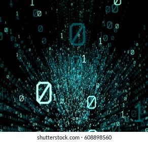 Technology Background Binary Code Flying Through Stock Illustration