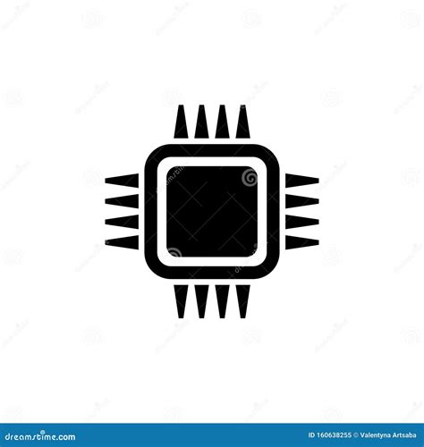 Cpu Processor Microchip Flat Vector Icon Stock Illustration