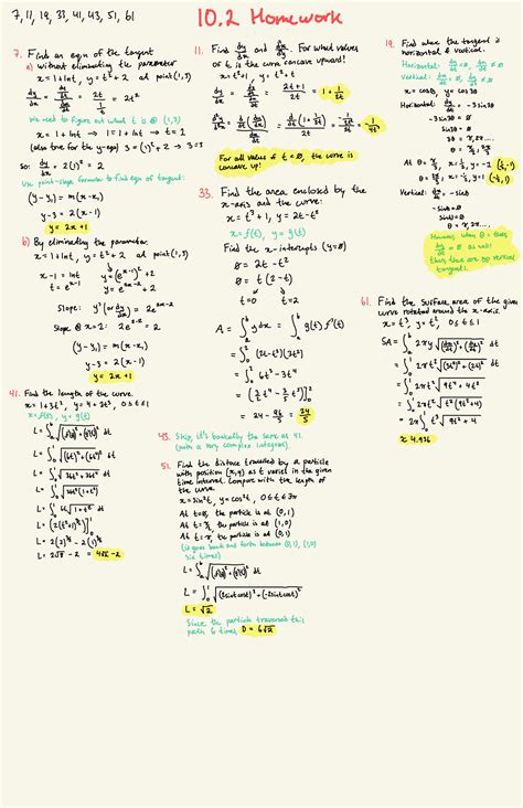 10 2 Problems CALC II HMWRK REVIEW AND PRACTICE 7 11 19 33 41 43 51 61 10 Homework 19