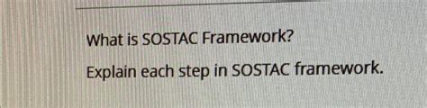 Solved What Is Sostac Framework Explain Each Step In Sostac