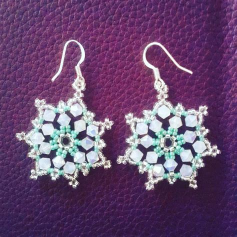 DIY Seed Bead Earring Tutorial Pattern For Beginners Snowflake Etsy