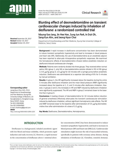 Pdf Blunting Effect Of Dexmedetomidine On Transient Cardiovascular
