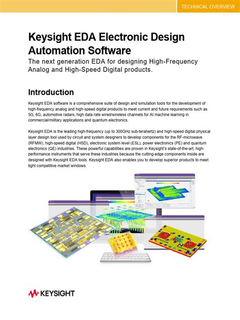 Keysight Eda Electronic Design Automation Software Pdf Integrated
