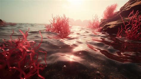 Ocean Red Algae Stock Illustration Illustration Of Sunlight 336022715