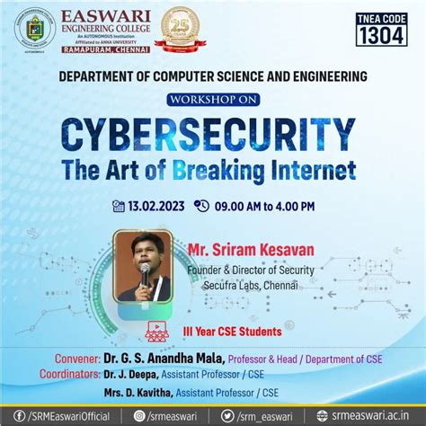 Workshop On Cybersecurity Srm Easwari Engineering College