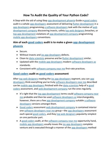 PPT How To Audit The Quality Of Your Python Code PowerPoint Presentation ID