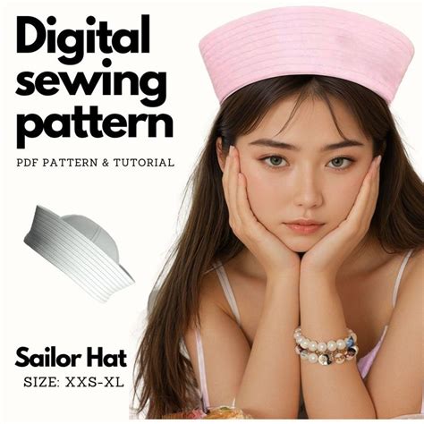 Classic Sailor Hat Sewing Pattern Unisex Nautical Hat Fashion Hat