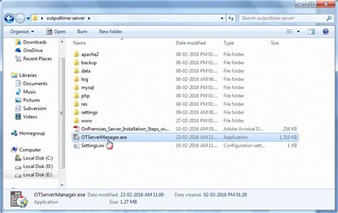 Output Time Windows Standalone Server Installer
