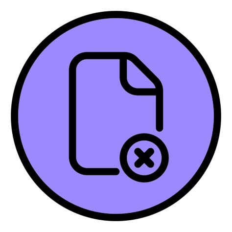 Delete File Generic Outline Color Icon