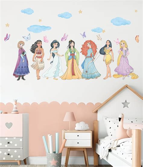 Princess Wallpaper Disney Princess Wall Decal For Girls Vinyl Princess