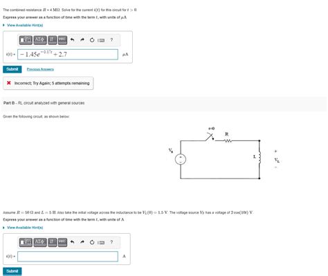 Solved Given The Following Circuit As Shown Below Assume
