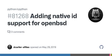 Adding Native Id Support For Openbsd Issue Python Cpython Github