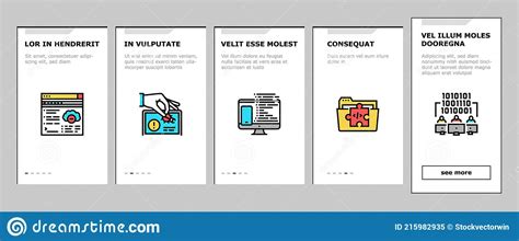 dev code occupation onboarding icons set vector stock vector