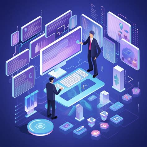 isometric of big data analysis concept illustration by generative ai
