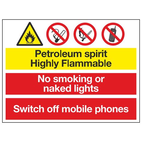 Petroleum Spirit Highly Flammable No Smoking Or Naked Lights Switch