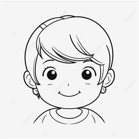책에서 아이들의 얼굴 색칠 페이지 벡터 기본 간단한 귀여운 만화 초상화 개요 흰색 배경에 고립 어린이 색칠 페이지 Png 일러스트 및 벡터 에 대한 무료 다운로드