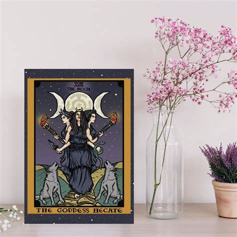 Hecate Tarot Card Poster Witchy Hekate Triple Moon Goddess Of