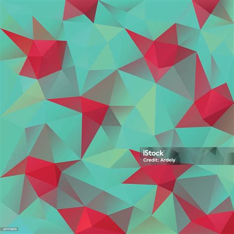 벡터 네온 블루 다각형 배경과 붉은 별 0명에 대한 스톡 벡터 아트 및 기타 이미지 0명 그라데이션 기하 도형 Istock