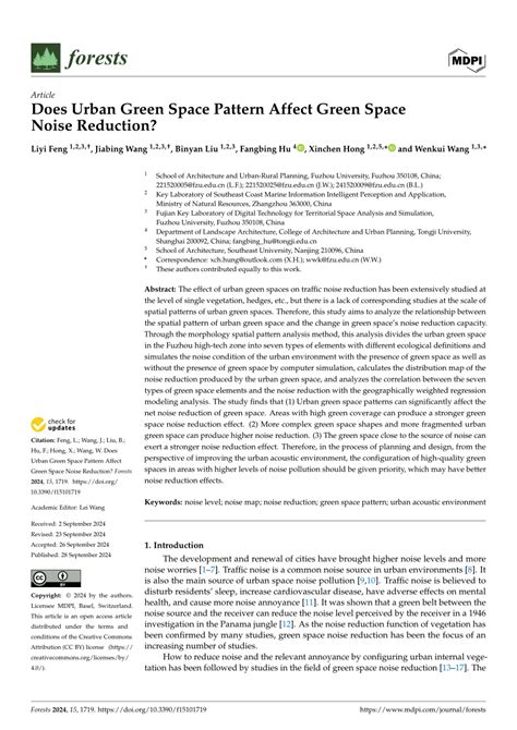 Pdf Does Urban Green Space Pattern Affect Green Space Noise Reduction