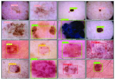 an example batch of detection results on some test images using yolov5