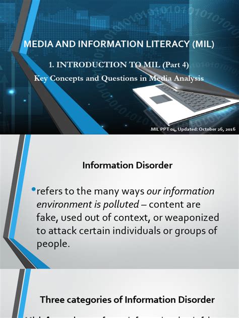Introduction To Mil Part 4 Key Concepts And Questions To Ask In Media Literacy Pdf