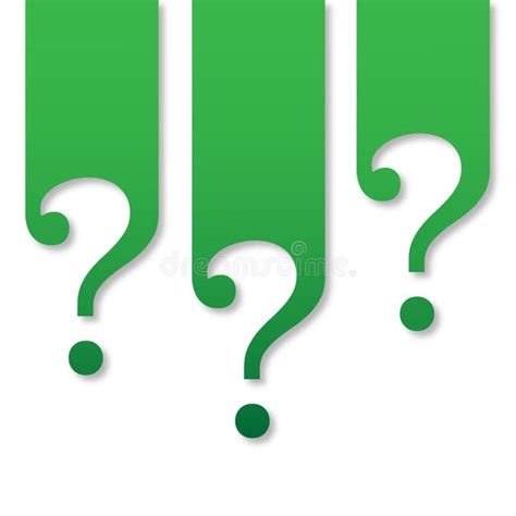 Símbolos De Pregunta Verde Aislados En Ilustración Vectorial Blanca