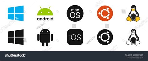 Operating System Brand Logo Set Android Stock Vector Royalty Free 2390974215 Shutterstock