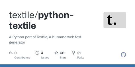 Github Textile Python Textile A Python Port Of Textile A Humane Web Text Generator