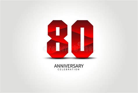 80 Year Anniversary Celebration Logo Red Vector 80 Number Design 80th