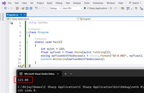 how to convert int to float with 2 decimal places in c