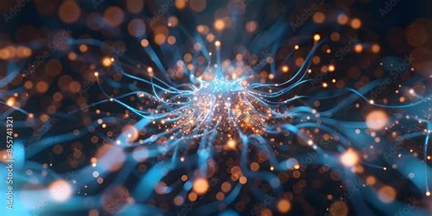 Abstract Art Symbolizing Brain Cells Interacting In A Complex Neural Network Concept Abstract